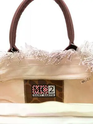 MC2 SAINT BARTH Giraffe-print Tote Bag With Fringed Trim - Brown