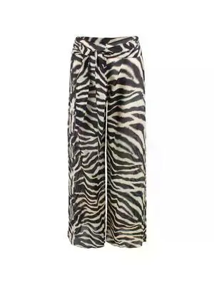 Ermanno Scervino Zebra-print Palazzo Pants - Black