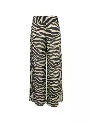 Ermanno Scervino Zebra-print Palazzo Pants - Black