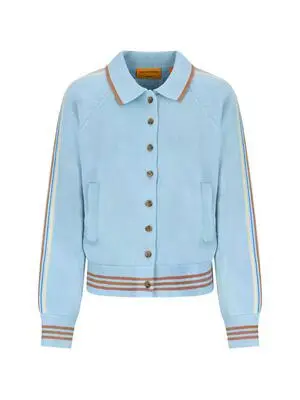 Guest In Residence Striped Button Cardigan