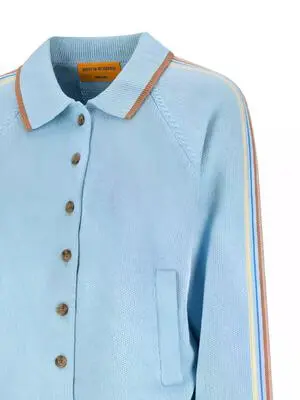 Guest In Residence Striped Button Cardigan