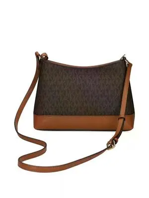Michael Kors Logo Charm Monogram Crossbody Bag