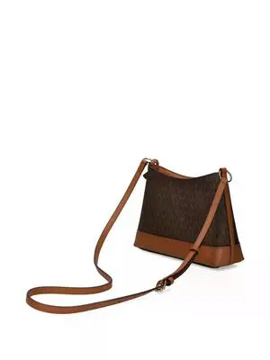 Michael Kors Logo Charm Monogram Crossbody Bag