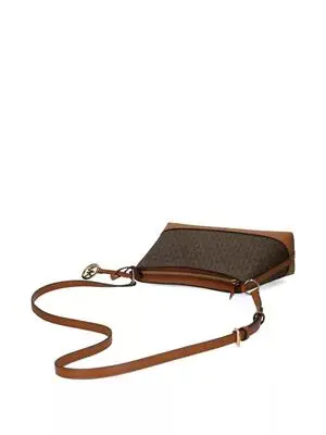 Michael Kors Logo Charm Monogram Crossbody Bag