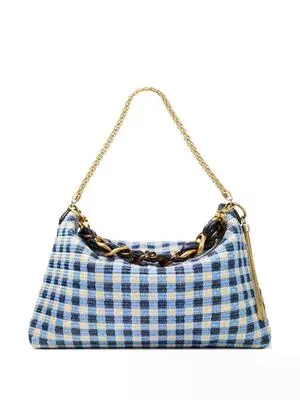 JIMMY CHOO Callie Maxi Check Chain Shoulder Bag - Blue