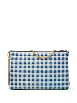 JIMMY CHOO Callie Maxi Check Chain Shoulder Bag - Blue