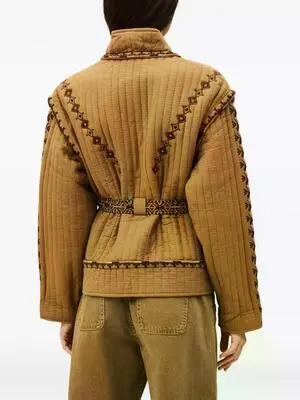 Ba&sh Embroidered Quilted Jacket - Brown