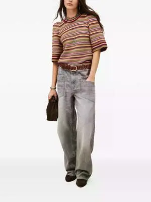 Ba&sh Striped Knitted T-shirt