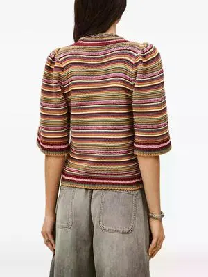 Ba&sh Striped Knitted T-shirt