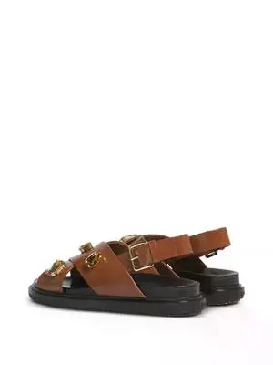 Marni Crystal-embellished Fussbett Sandals - Brown