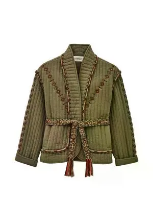 Ba&sh Quilted Embroidered Jacket - Green