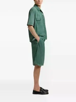 Marni Wool-silk Polo Shirt With Tie-dye Effect