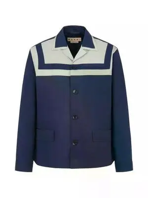 Marni Striped Yoke Cuban Blazer - Blue