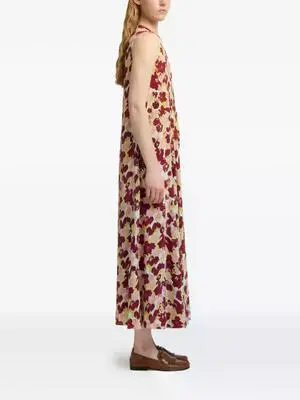Marni Silk Maxi Dress With Secret Bouquet Print