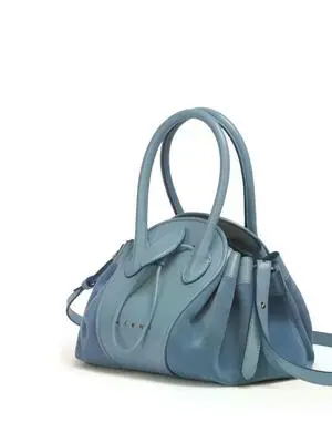 Marni Leather And Suede Handbag - Blue
