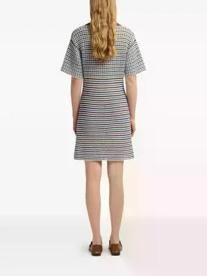 Marni Striped Crochet A-line Dress - Blue