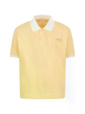 Marni Interlock Polo Shirt With Jacquard Motif - Yellow