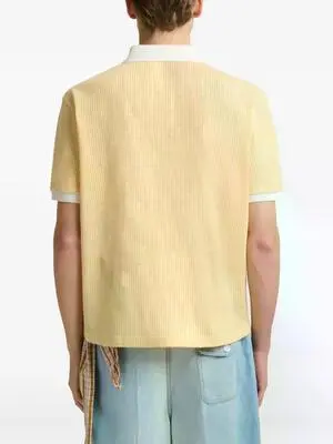 Marni Interlock Polo Shirt With Jacquard Motif - Yellow