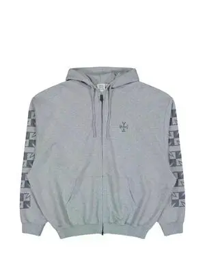 Vetements Logo Zip-up Hoodie - Grey