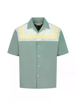Marni Cotton-blend Shirt With Broderie Anglaise Yoke