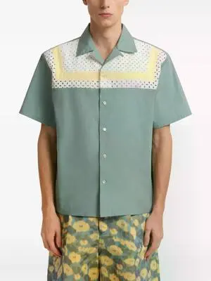 Marni Cotton-blend Shirt With Broderie Anglaise Yoke