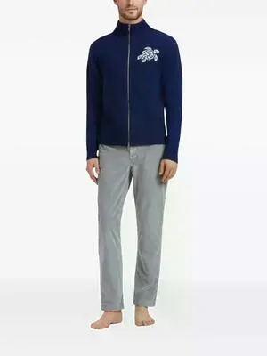 Vilebrequin Logo-jacquard Zip-up Cardigan - Blue