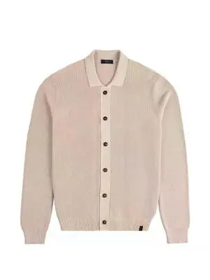FAY Buttoned Ribbed Cardigan - Neutrals