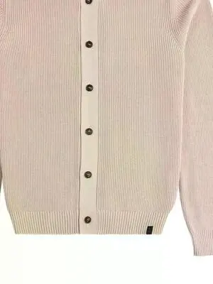 FAY Buttoned Ribbed Cardigan - Neutrals
