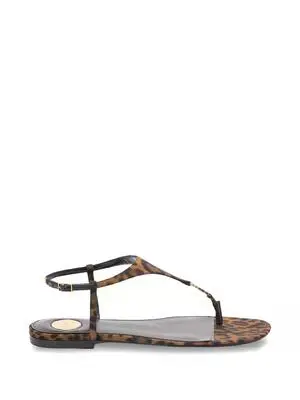 Saint Laurent Cassandra Logo Sandals - Brown