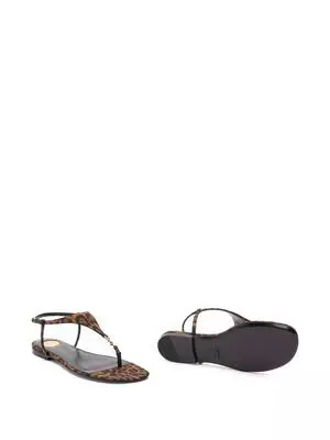 Saint Laurent Cassandra Logo Sandals - Brown