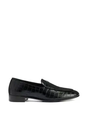 GIUSEPPE ZANOTTI Metal Logo Loafers - Black