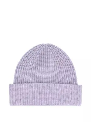 Loro Piana Ribbed Beanie Hat - Purple