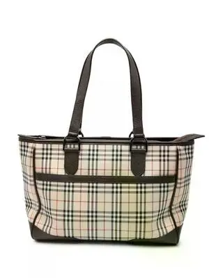 Burberry House Check Canvas Tote Bag - Brown