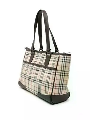 Burberry House Check Canvas Tote Bag - Brown
