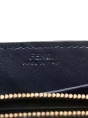 Fendi Denim Effect Ff Jacquard Baguette Continental Wallet With Chain - Blue