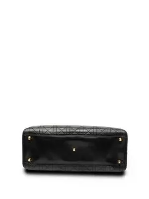 Dior 1997 Large Lambskin Cannage Lady Satchel - Black
