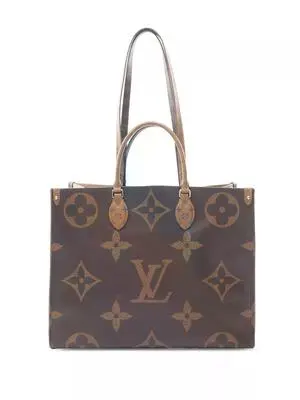 LOUIS VUITTON 2019 Monogram Reverse Giant Onthego Gm Satchel - Brown