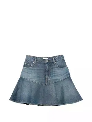 GANNI Flared Denim Mini Skirt