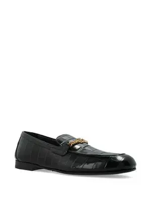 Versace Chain Embossed Loafers - Black