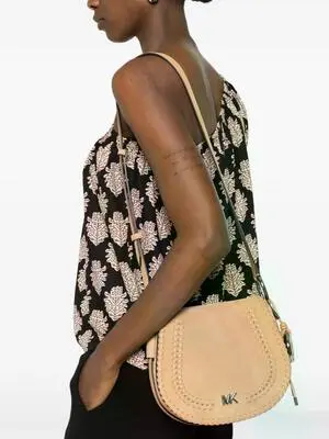 Michael Kors Josie Logo Suede Crossbody Bag - Neutrals