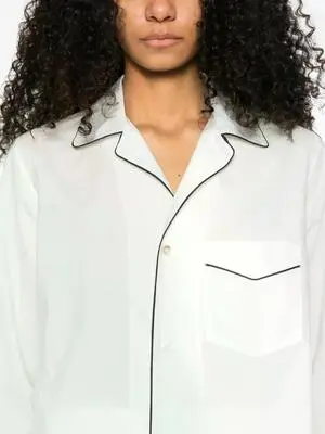 FORTE_FORTE Trim Long-sleeve Shirt - White