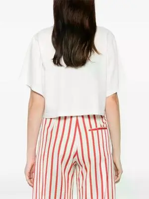 FORTE_FORTE Embroidered Cotton T-shirt - White