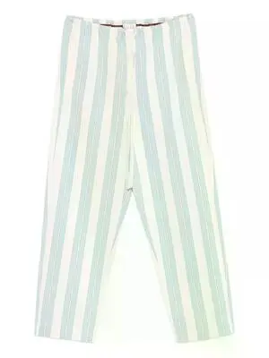 FORTE_FORTE Striped Trousers With Drawstring - White