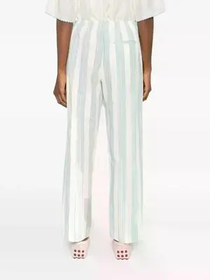 FORTE_FORTE Striped Trousers With Drawstring - White