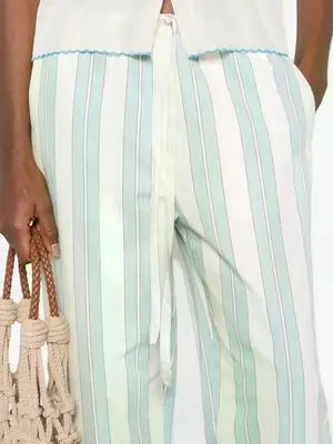 FORTE_FORTE Striped Trousers With Drawstring - White