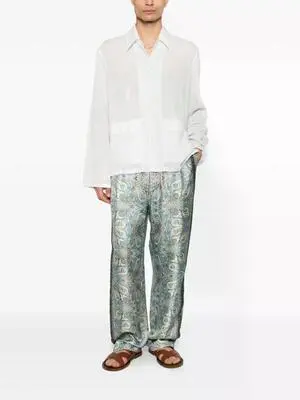 Etro Paisley-print Trousers - Blue