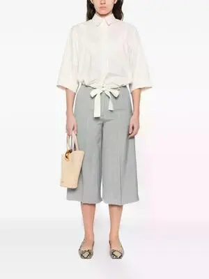 FORTE_FORTE Wide-leg Cropped Trousers - Grey
