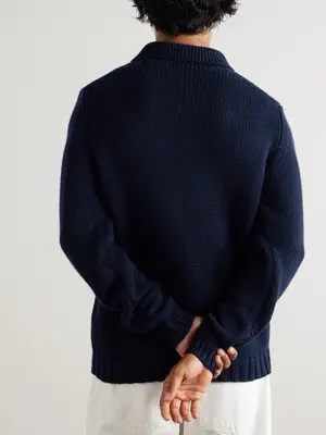 ALLUDE Shawl-collar Virgin Wool And Cashmere-blend Sweater
