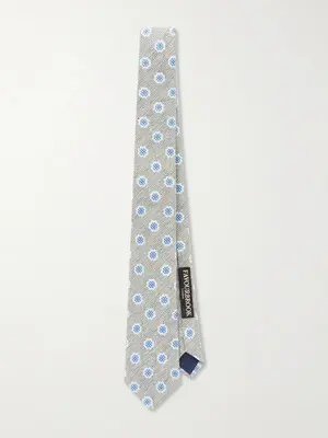 FAVOURBROOK Selworthy 8cm Cotton And Silk-blend Jacquard Tie - Green