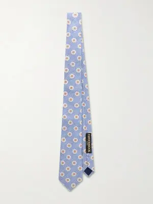 FAVOURBROOK Selworthy Cotton And Silk-blend Tie - Blue
